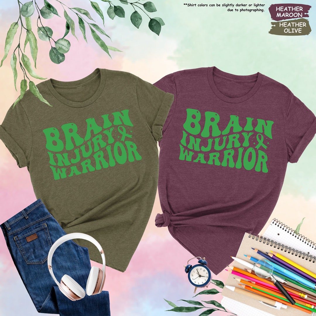 Brain Injury Warrior Shirt, TBI Shirt, Brain Injury Shirt, Green Ribbon ...