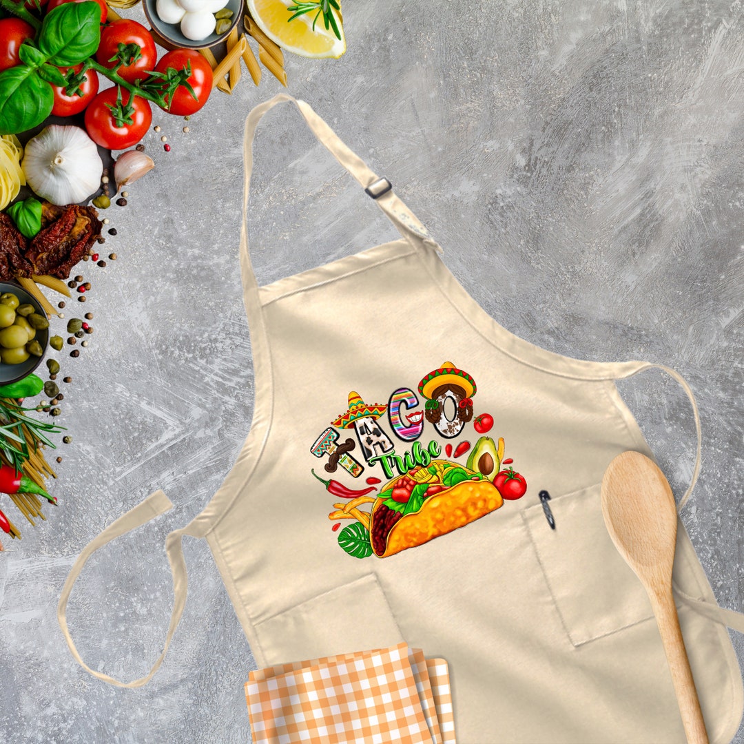 Taco Tribe Apron, Cinco De Mayo, Mexican Apron, Cook Apron, Mexican Mom ...