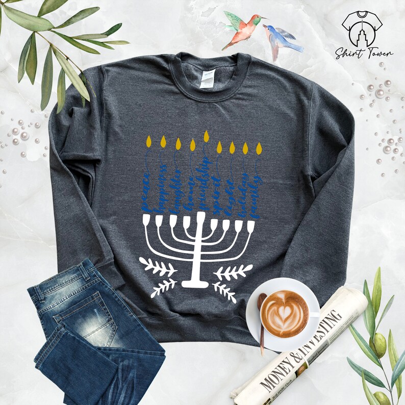 Happy Hanukkah Sweatshirt, Jewish Sweatshirt, Hanukkah Gift,holiday ...