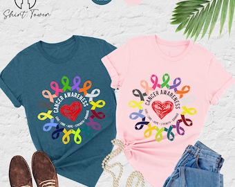 Cancer Awareness T-shirt, Fight Cancer in All Colors Shirt, Cancer ...