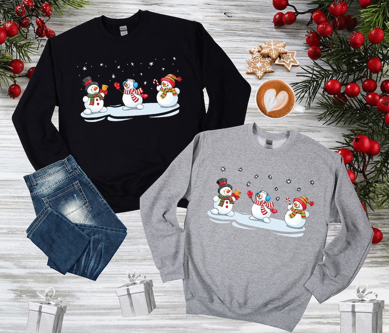 Snowman Sweatshirt, Snowman Christmas Sweatshirt, Cute Christmas ...