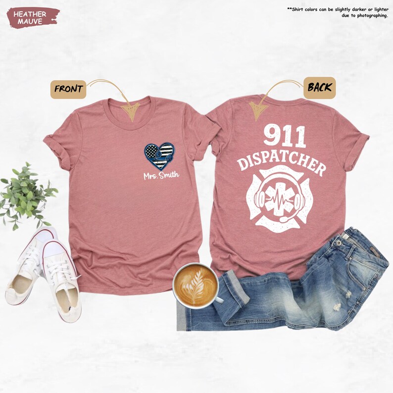 Custom Dispatcher Shirt, 911 Dispatcher Heart Shirt, Dispatcher ...