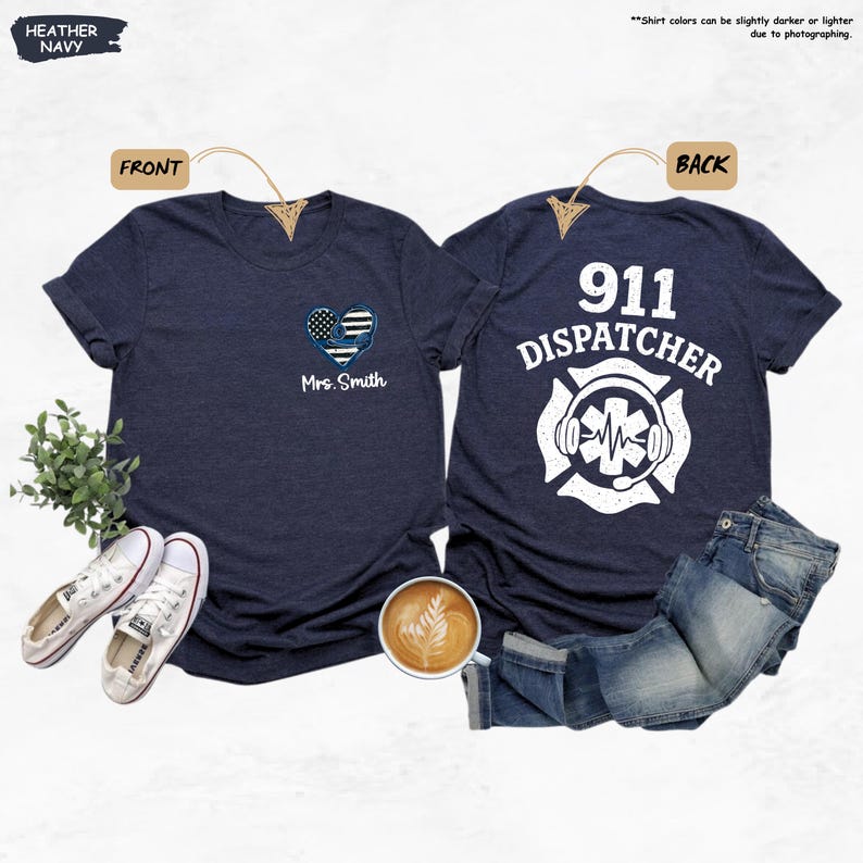 Custom Dispatcher Shirt, 911 Dispatcher Heart Shirt, Dispatcher ...