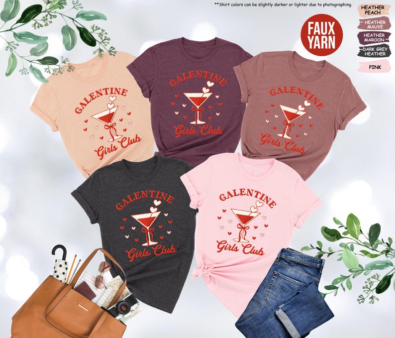 Faux Yarn Galentine Girls Club Shirt, Galentine Gang Shirt, Matching ...