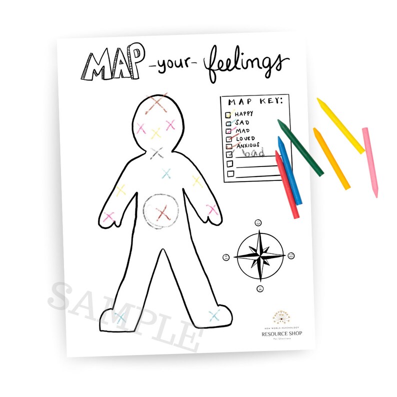 Mindfulness Feelings Map Worksheet (for Kids, Teens, and Adults!) - Etsy