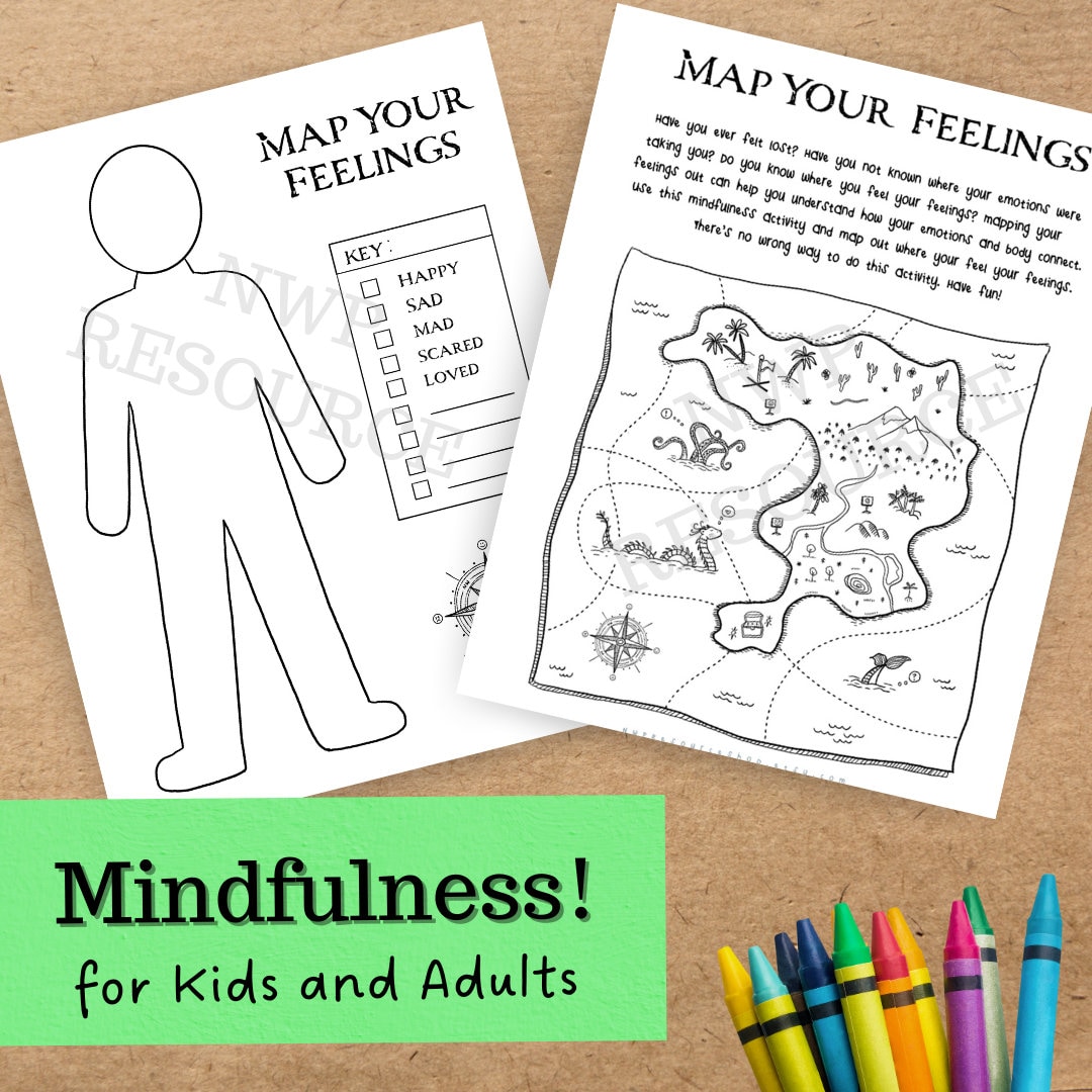 Mindfulness Feelings Map Worksheet (for Kids, Teens, and Adults ...