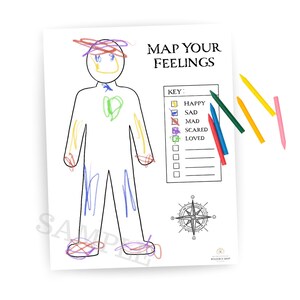 Mindfulness Feelings Map Worksheet (for Kids, Teens, and Adults ...