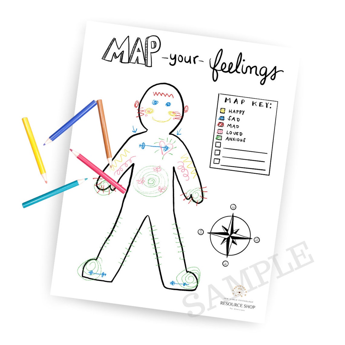 Mindfulness Feelings Map Worksheet for Kids, Teens, and Adults - Etsy