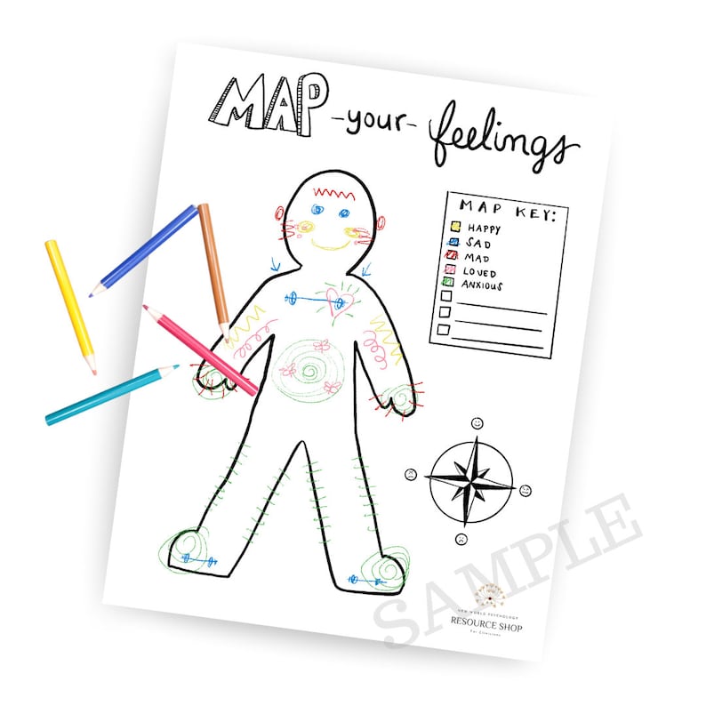 Mindfulness Feelings Map Worksheet (for Kids, Teens, and Adults!) - Etsy
