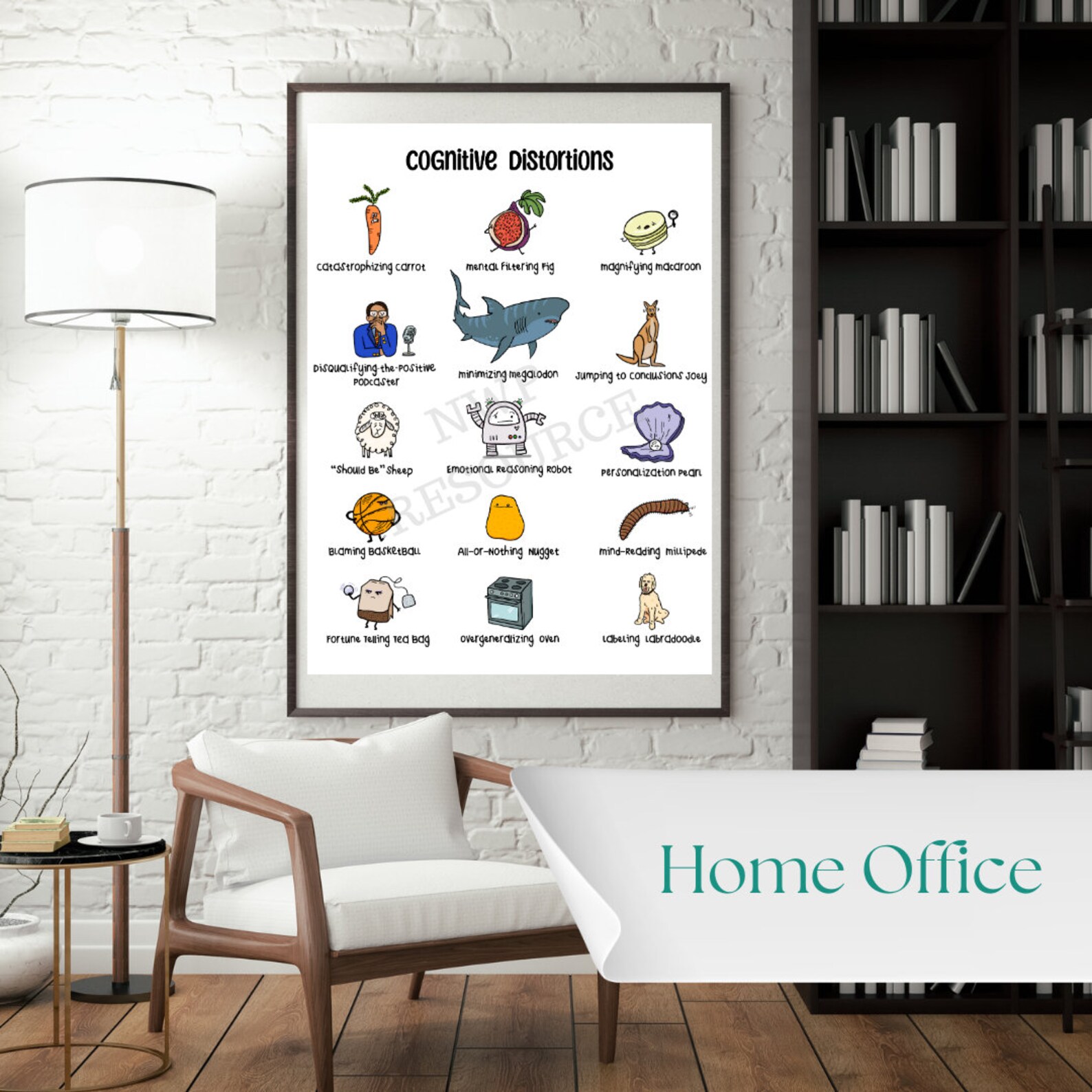 Silly & Fun Cognitive Distrotions Printable (CBT Study Tool, Handout ...