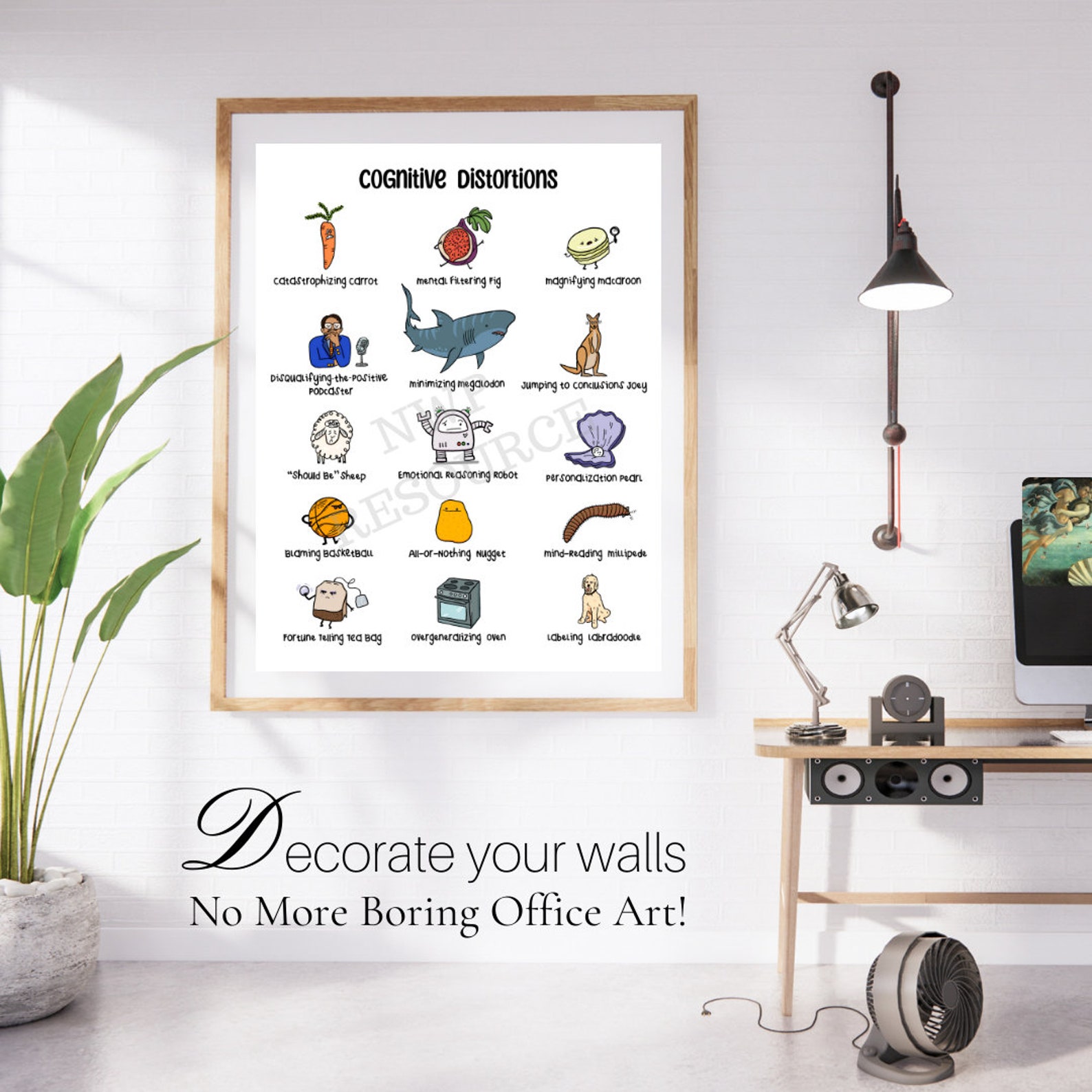 Silly & Fun Cognitive Distrotions Printable (CBT Study Tool, Handout ...