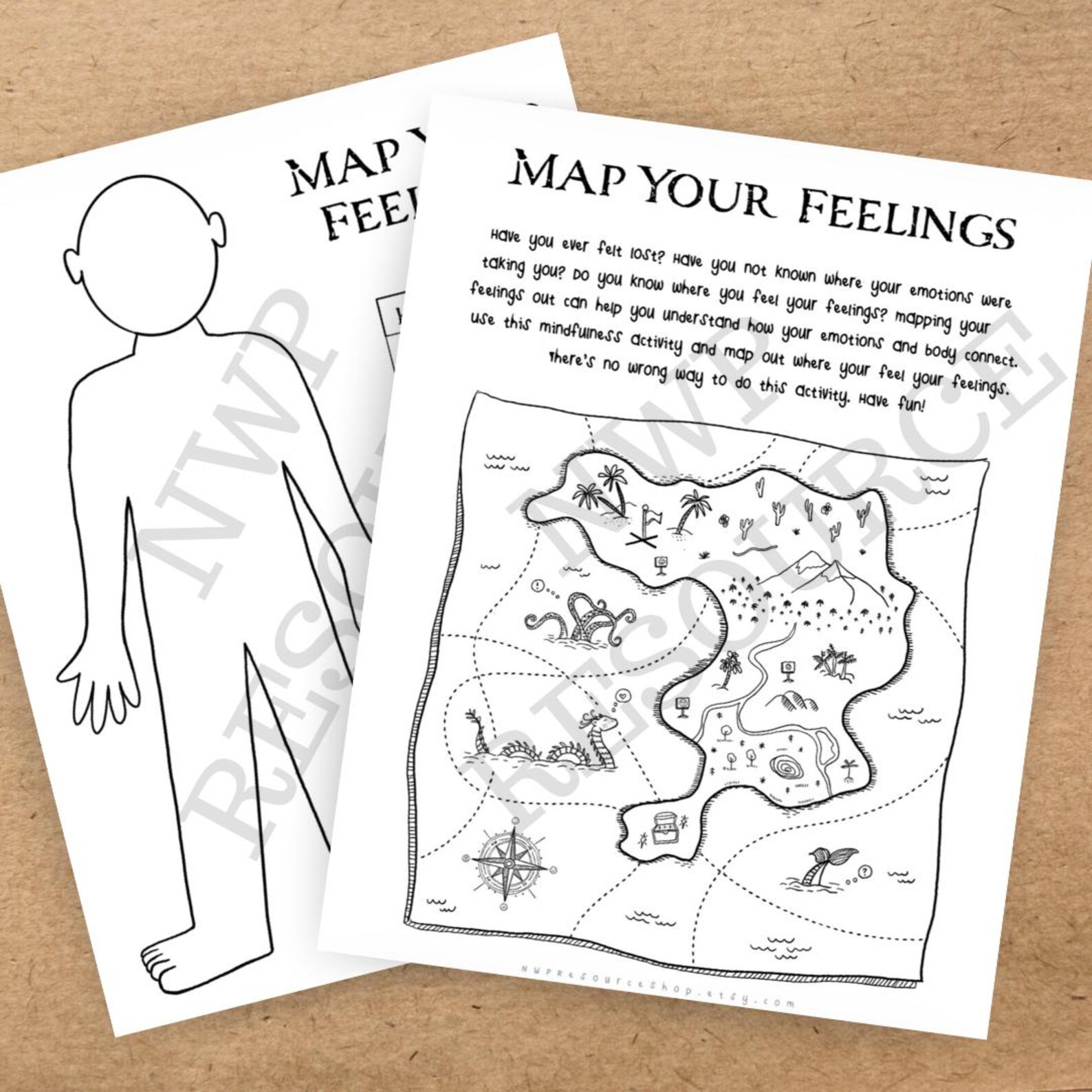 Mindfulness Feelings Map Worksheet (for Kids, Teens, and Adults ...
