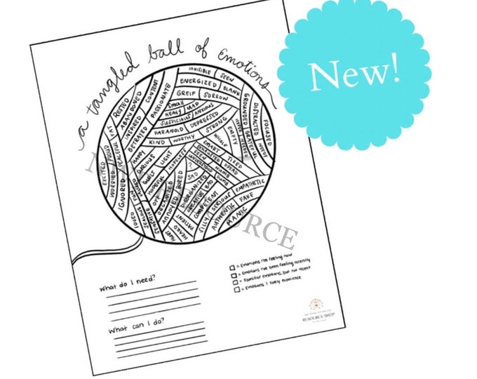 Tangled Ball of Emotions Mindfulness Worksheet - Etsy
