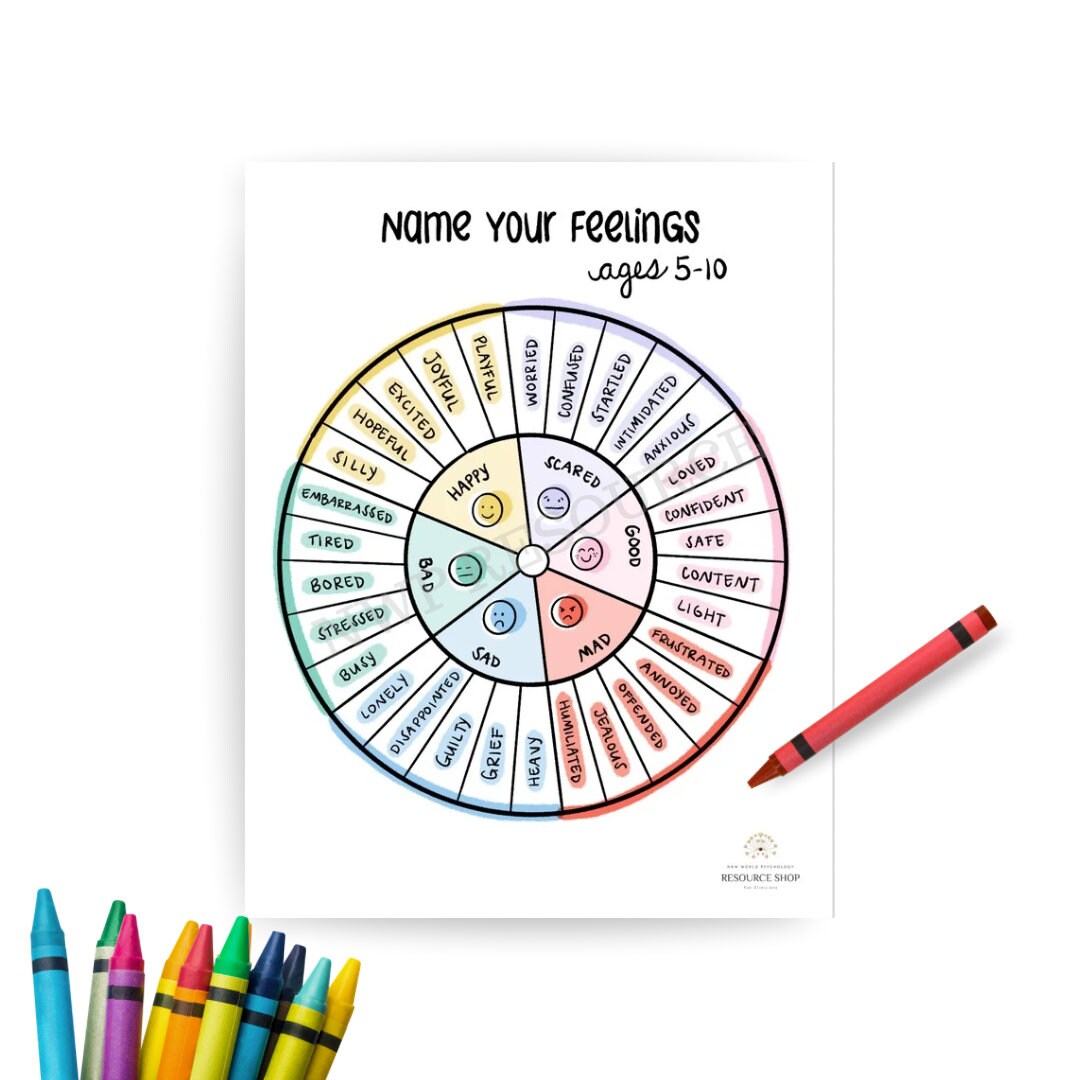 Feelings Wheel Handout: Child Edition - Etsy