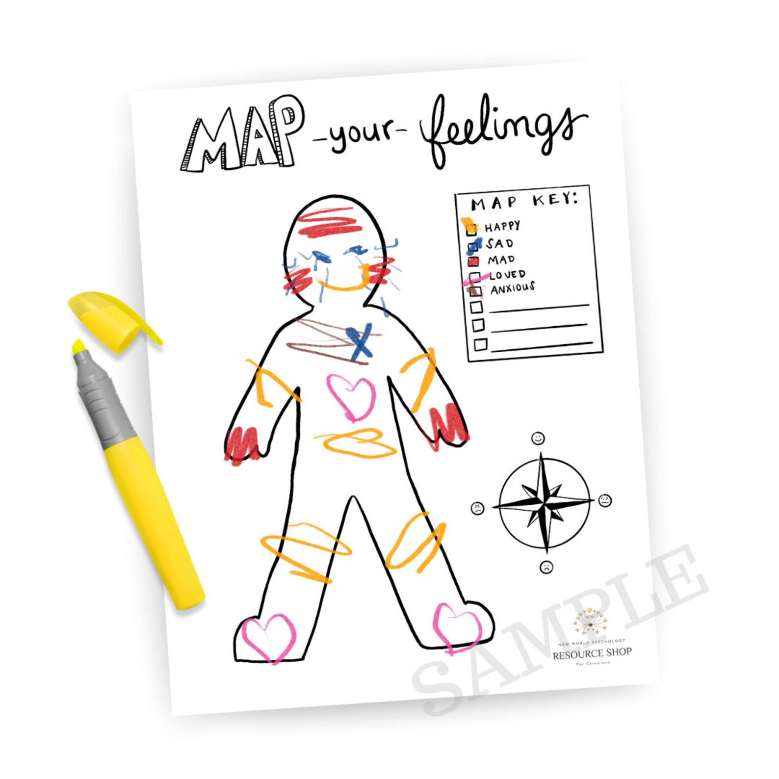 Mindfulness Feelings Map Worksheet (for Kids, Teens, and Adults!) - Etsy