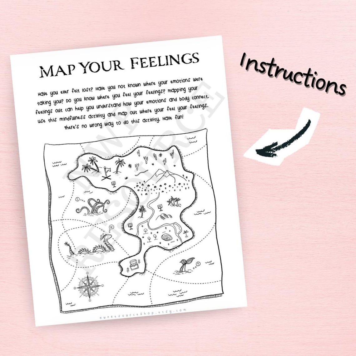 Mindfulness Feelings Map Worksheet (for Kids, Teens, and Adults ...