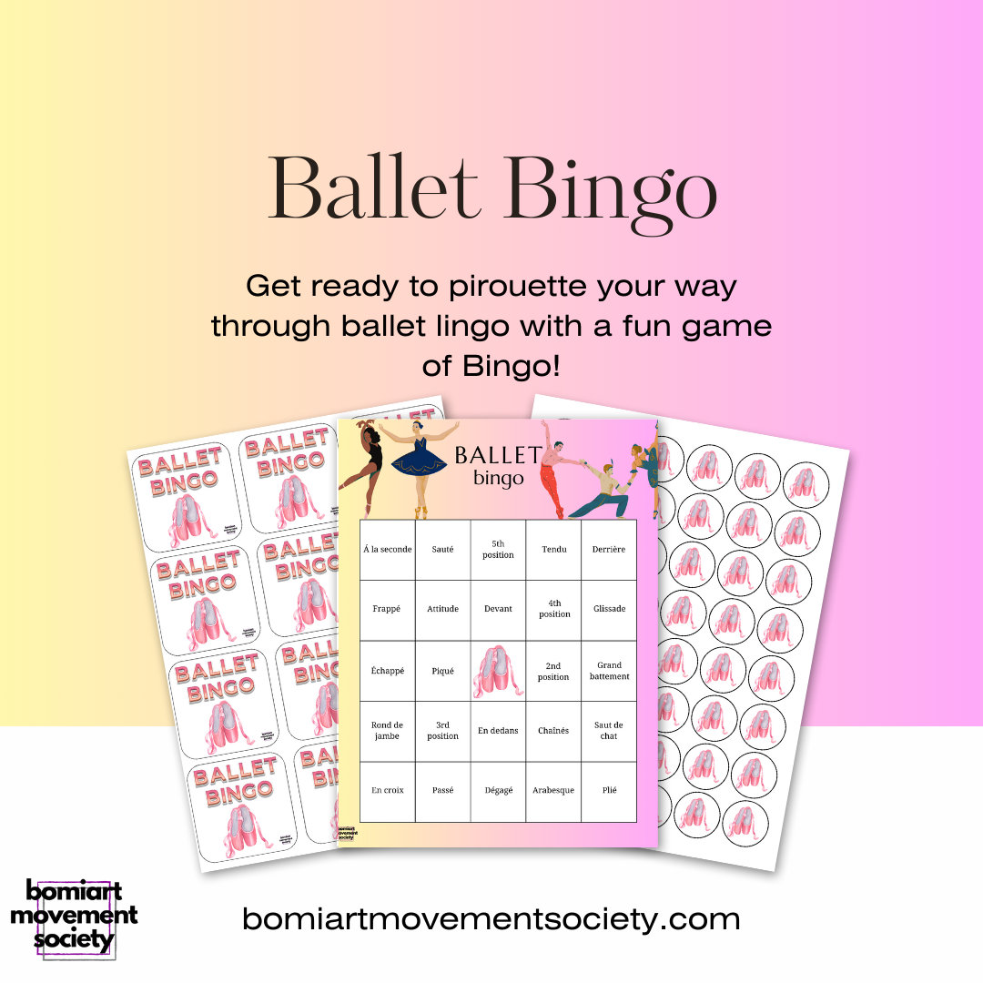 Ballet Bingo Game: Fun Dance Class Activity (printable PDF Download - Etsy