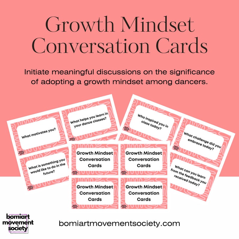 Growth Mindset Conversation Cards for Dancers - Etsy