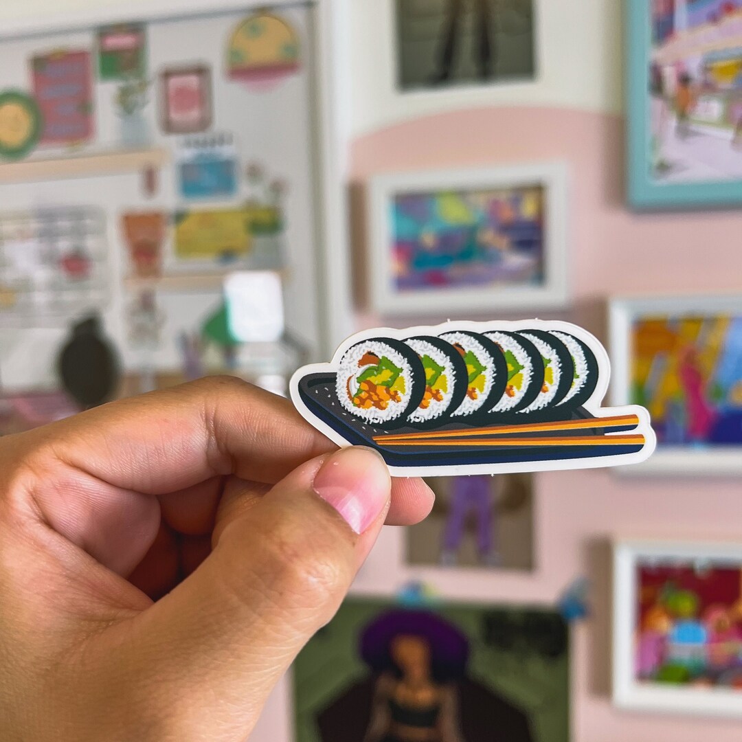 Kimbap Sticker Cute Korean Food Stickers K-drama Foods for Water ...