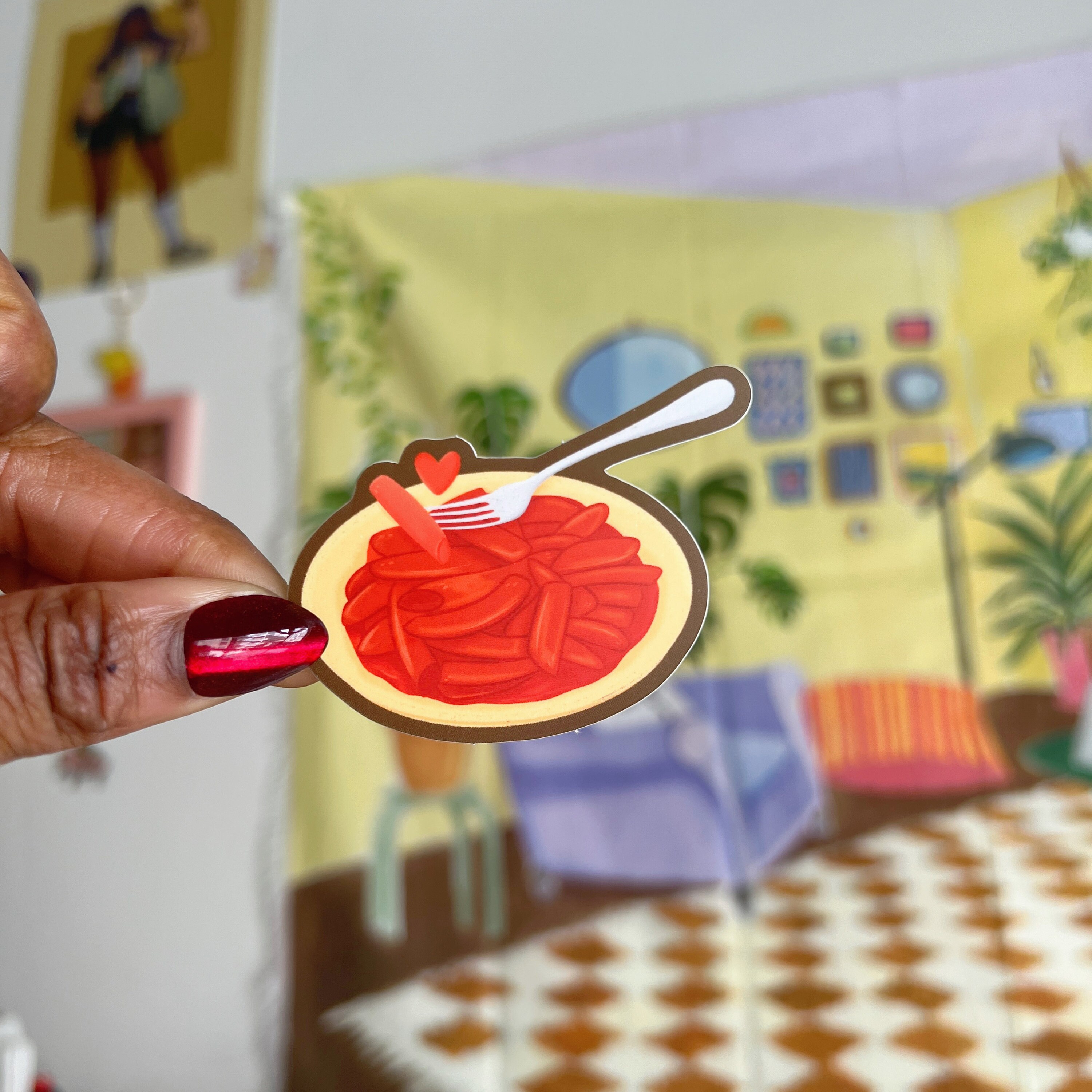 Tteokbokki Love Sticker Cute Korean Food Stickers K-drama Foods for ...