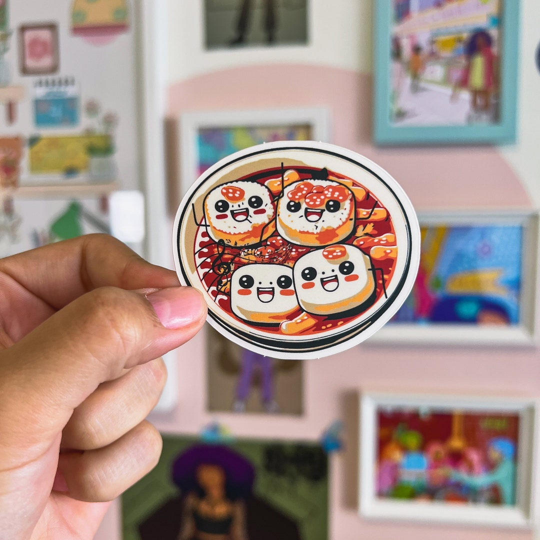 Kawaii Tteokbokki Sticker | Cute Korean Food Stickers | K-drama Foods ...