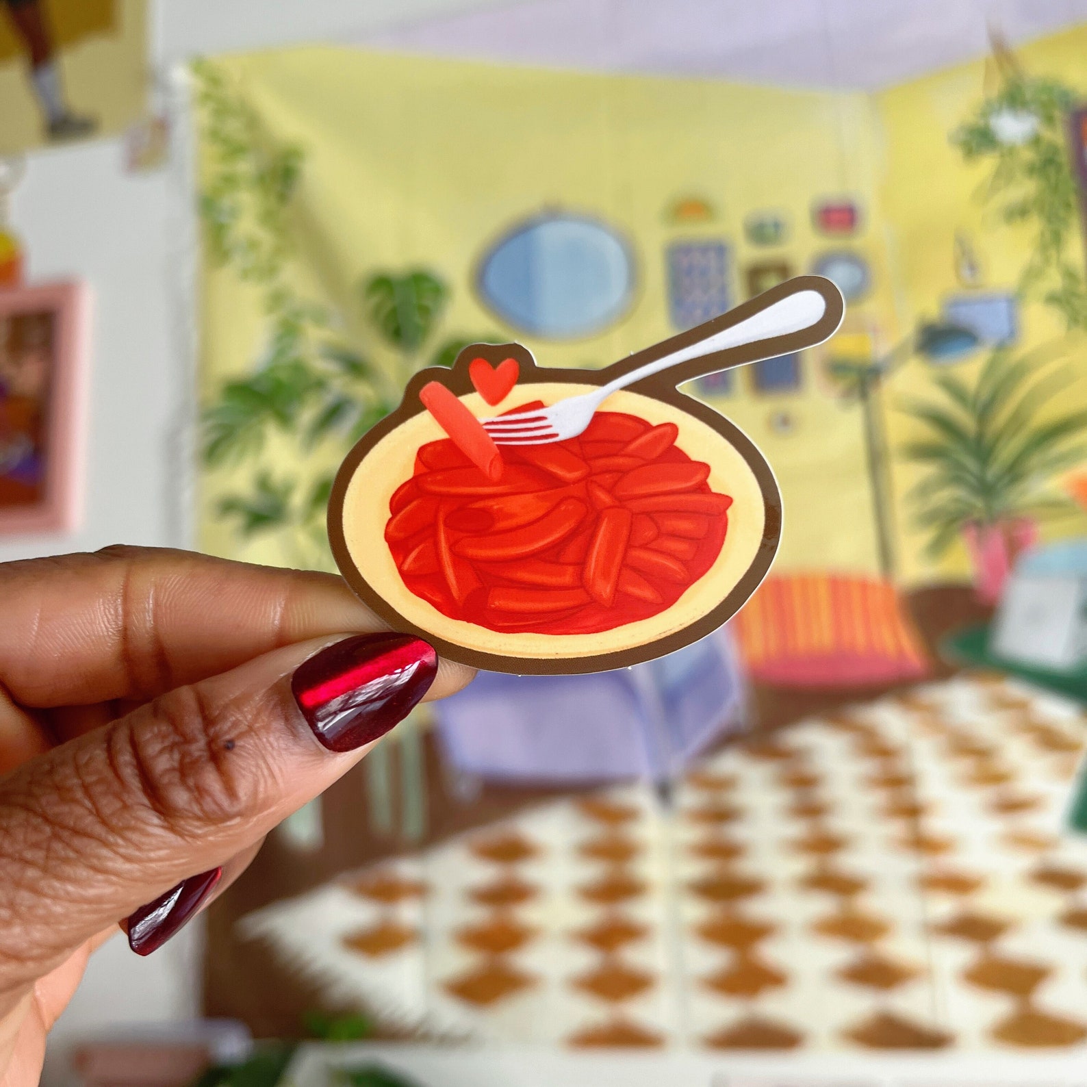 Tteokbokki Love Sticker | Cute Korean Food Stickers | K-drama Foods ...