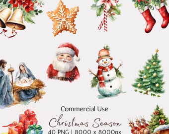 Christmas Clipart, Christmas Graphics, Digital Download, Commercial Use ...