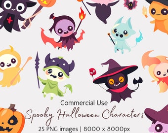 Cute Kawaii Halloween Clipart Instant Download Commercial Use - Etsy