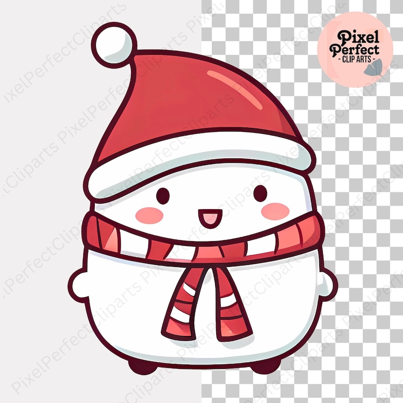 Cute Kawaii Christmas Characters Clipart PNG Pack of 15 Transparent ...
