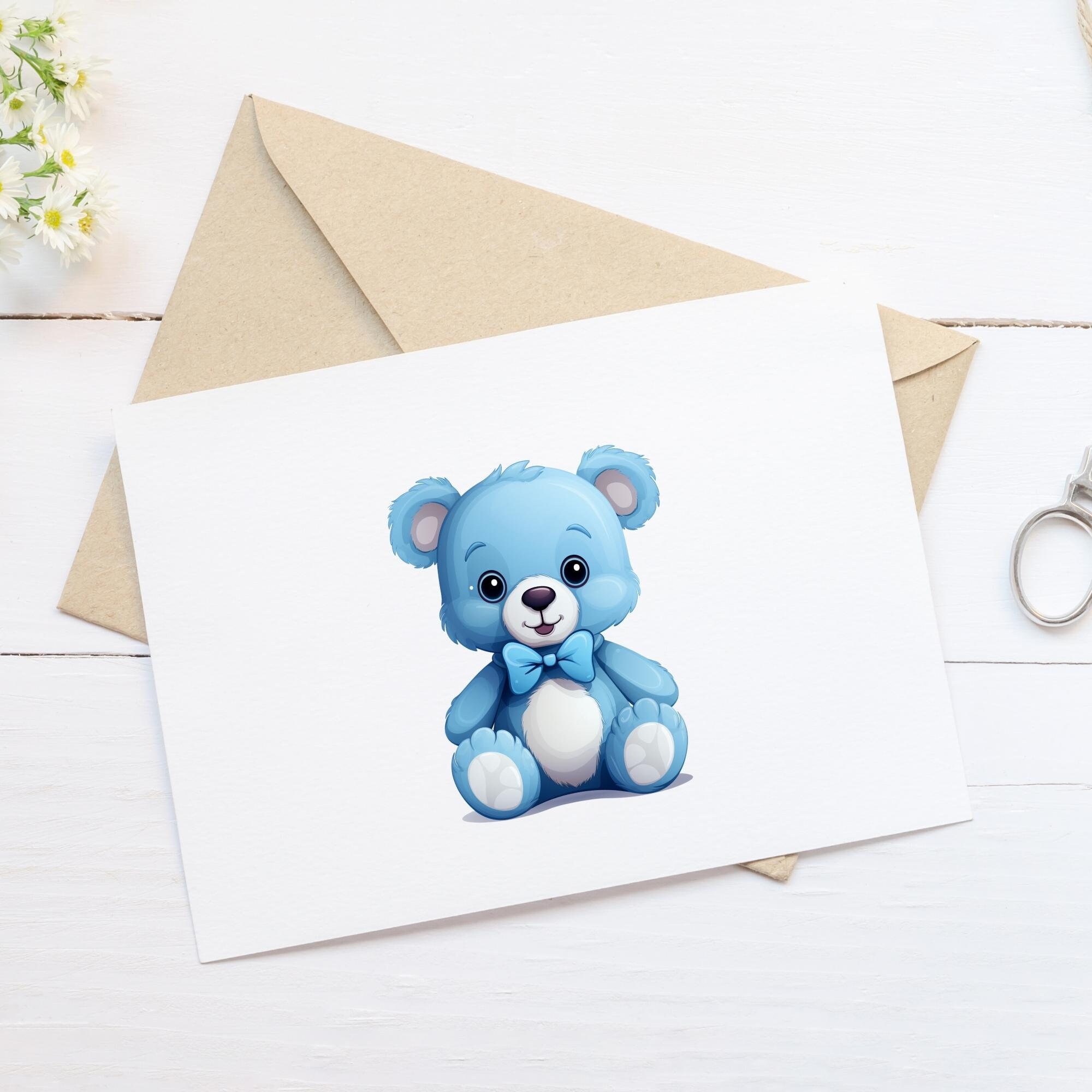 Cute Blue Teddy Clipart PNG Pack of 10 Transparent Background Gender ...