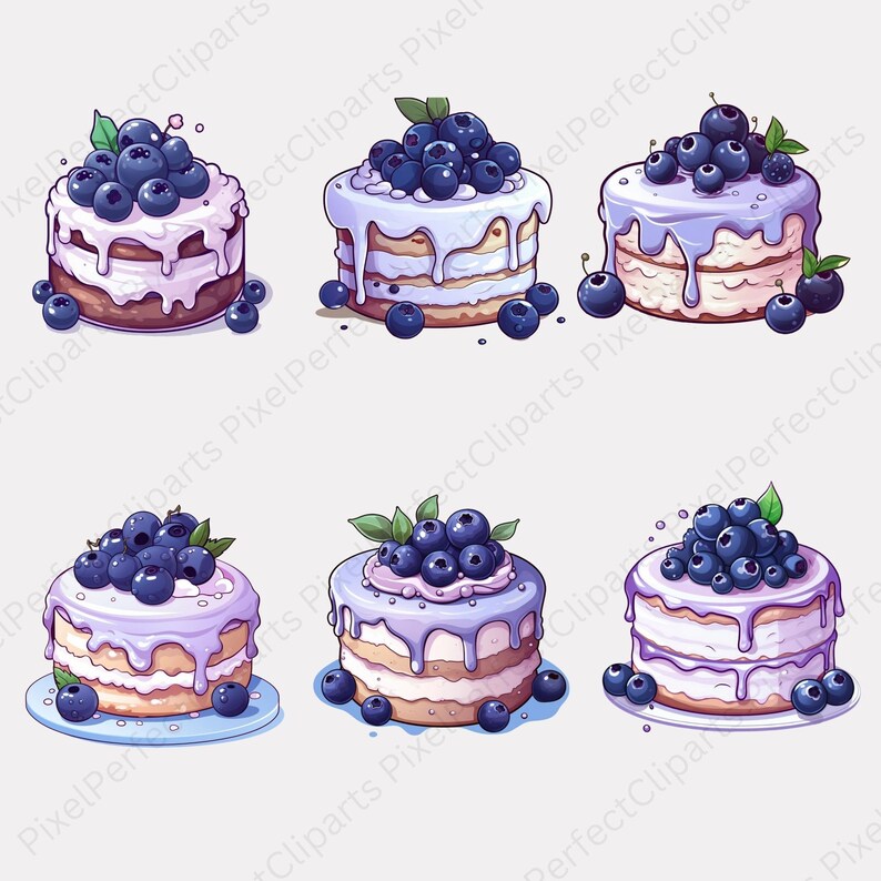 Blueberry Cheesecake Clipart PNG Pack of 12 Images Transparent ...