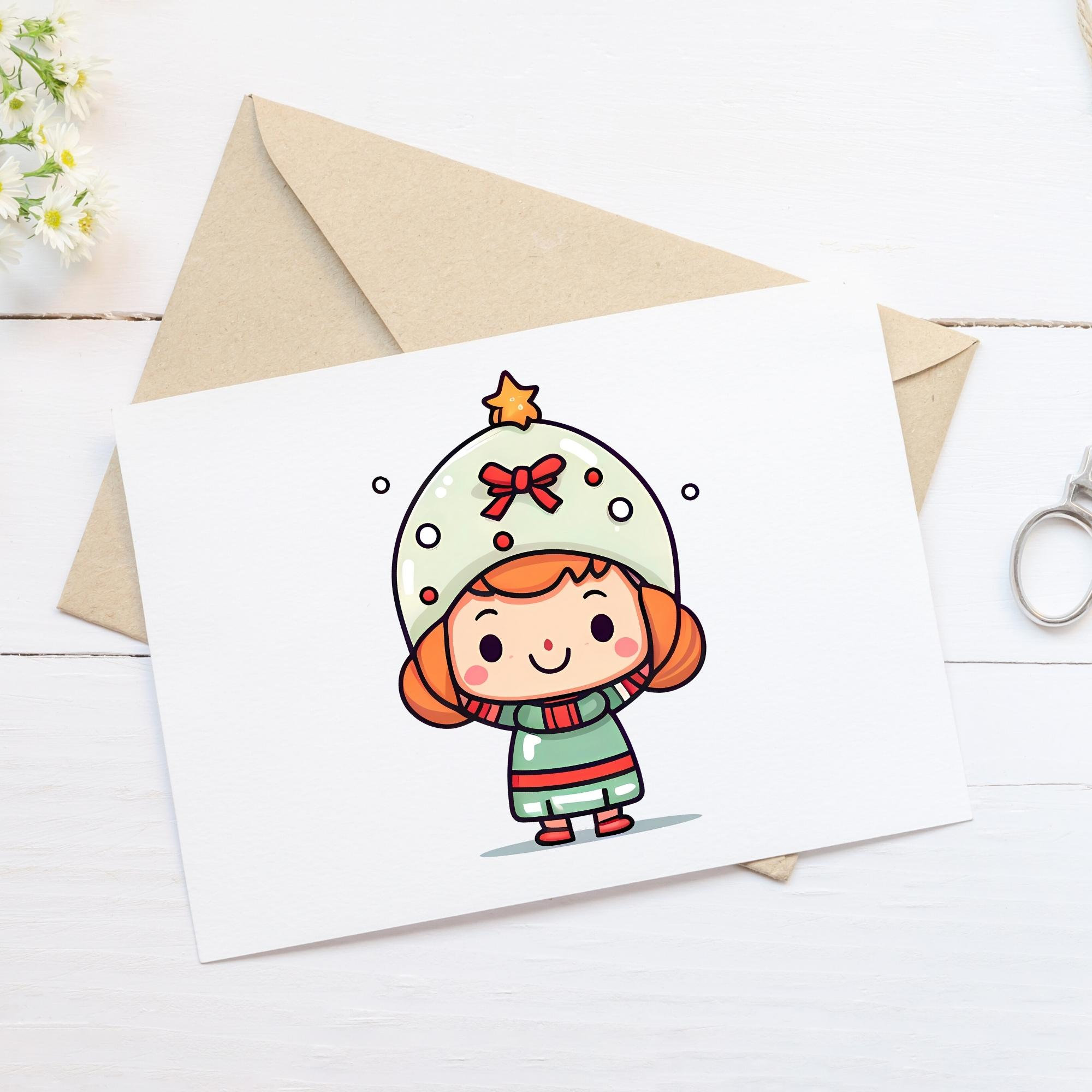 Cute Christmas Chibi Clipart PNG Pack of 10 Christmas Graphics - Etsy