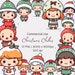 Cute Christmas Chibi Clipart PNG Pack of 10 Christmas Graphics - Etsy