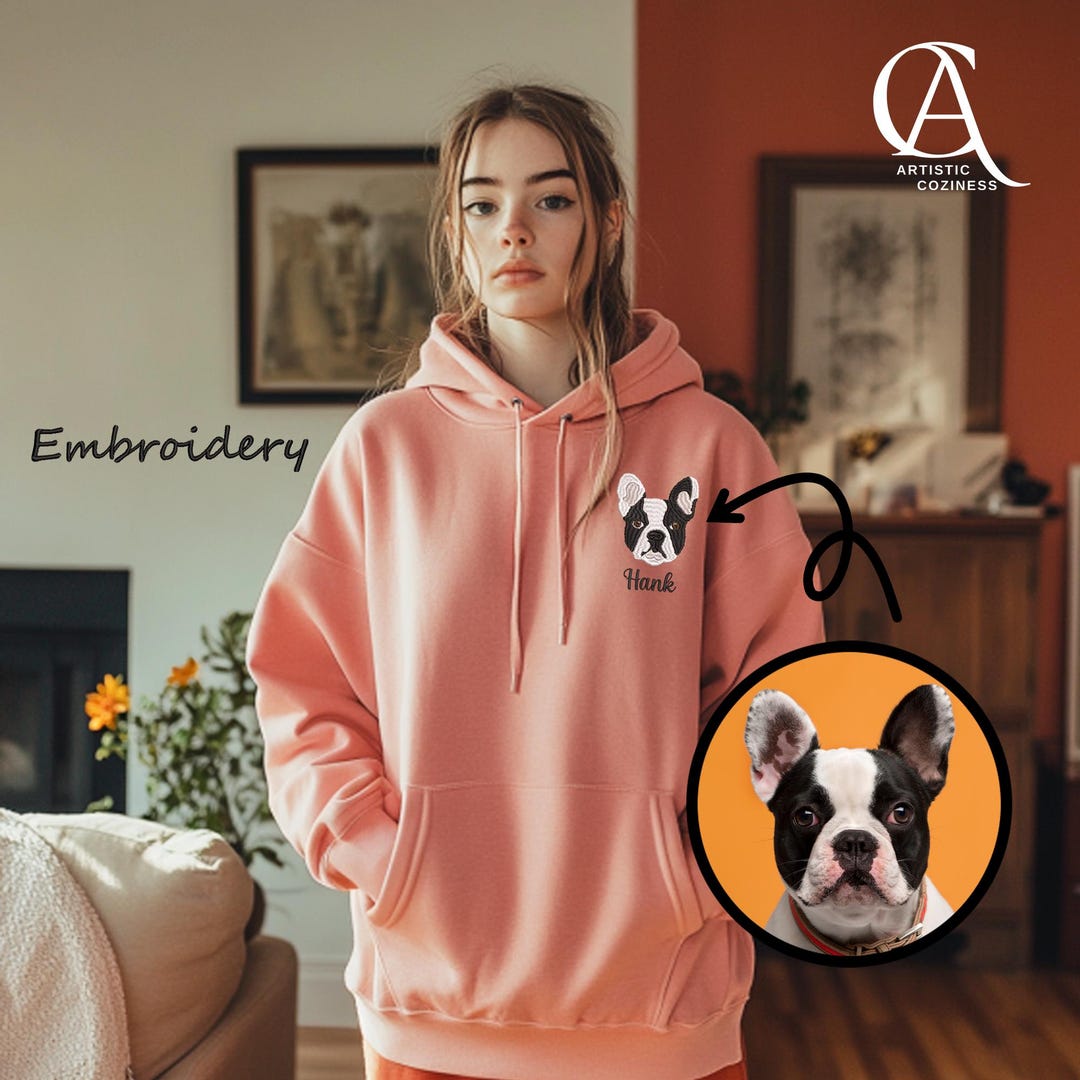 Custom Pet Embroidery Hoodie, Pet Lover Sweatshirt, Pet Memorial ...