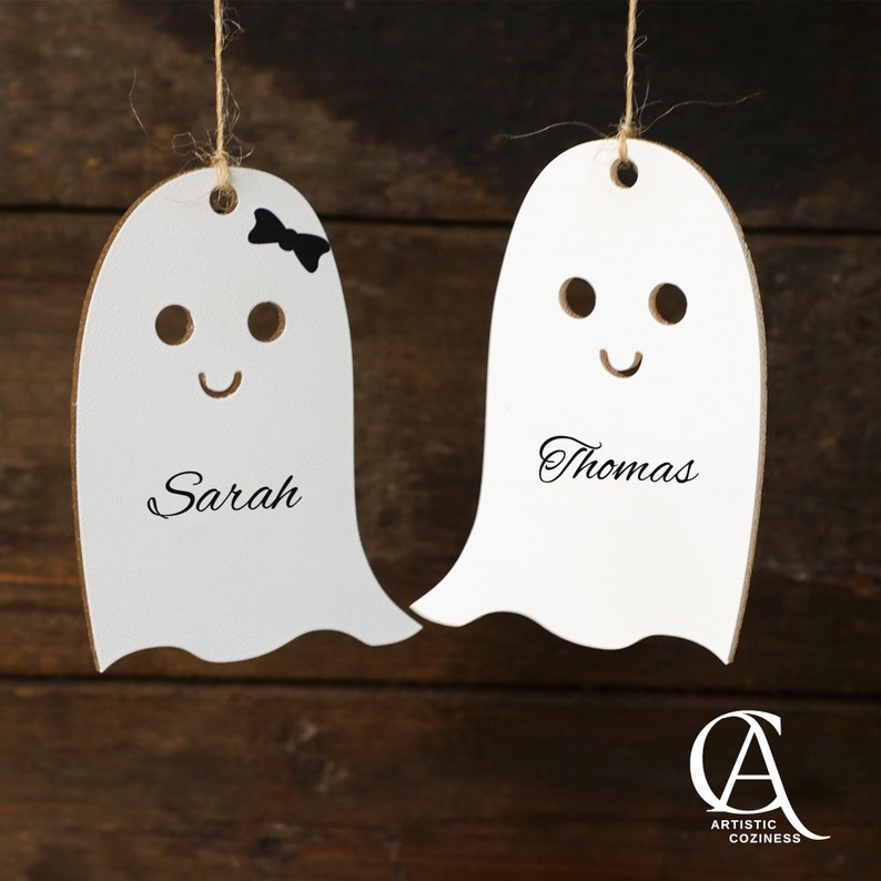 Personalized Halloween Basket Tag, Ghost Tag, Trick or Treat Bag Tag ...