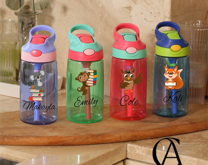 Personalized Kids Water Bottle, Back to School Water Bottle, Dinosaur ...