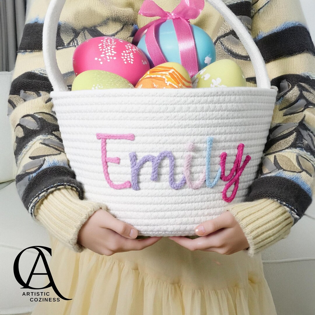 Custom Name Easter Basket, Girl Easter Basket, Boy Easter Basket, Baby ...