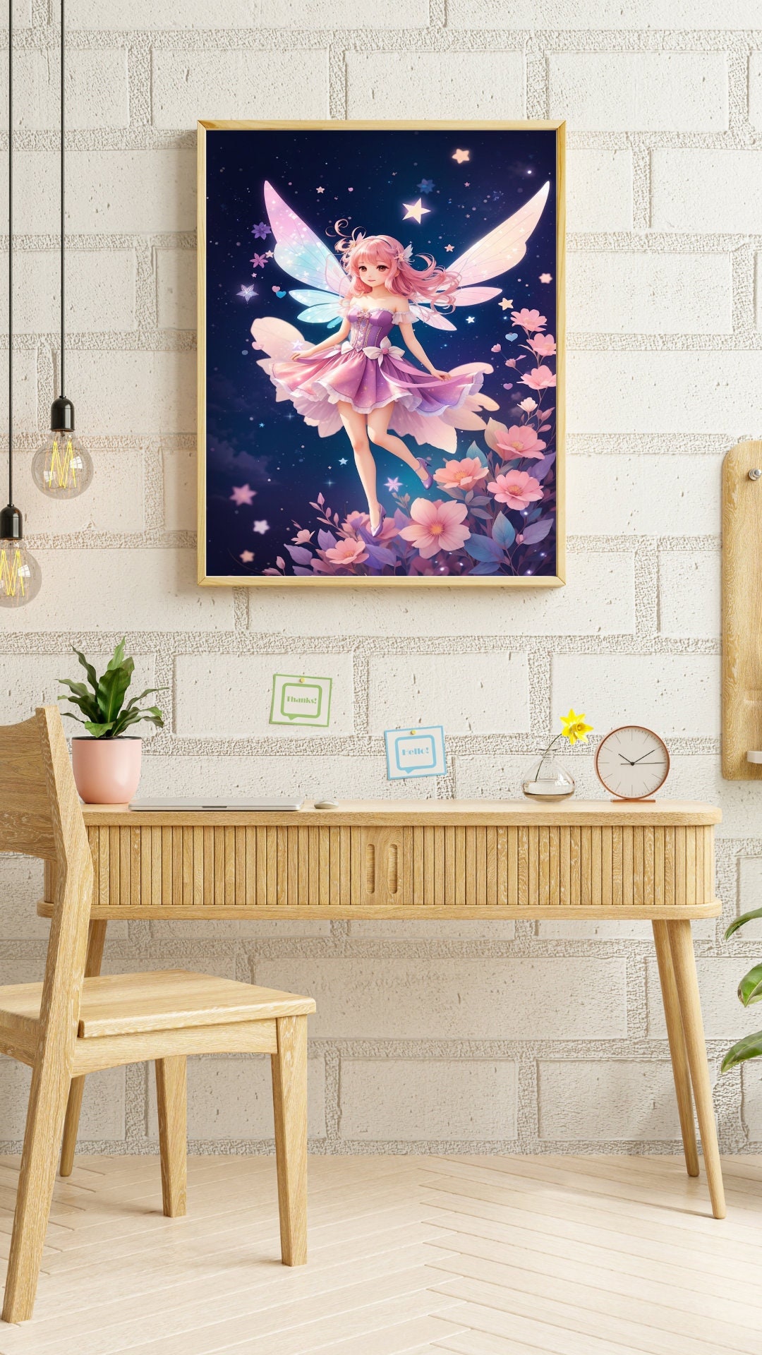 Starry Night Fairy Art Print | Fairy Wall Print | Fairy Wall Decor ...
