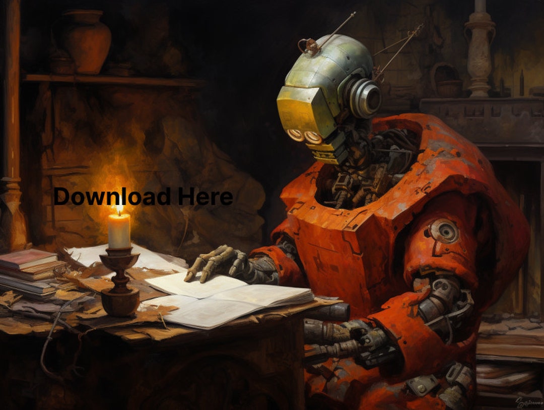 Robot Renaissance Painting Digital Download - Etsy