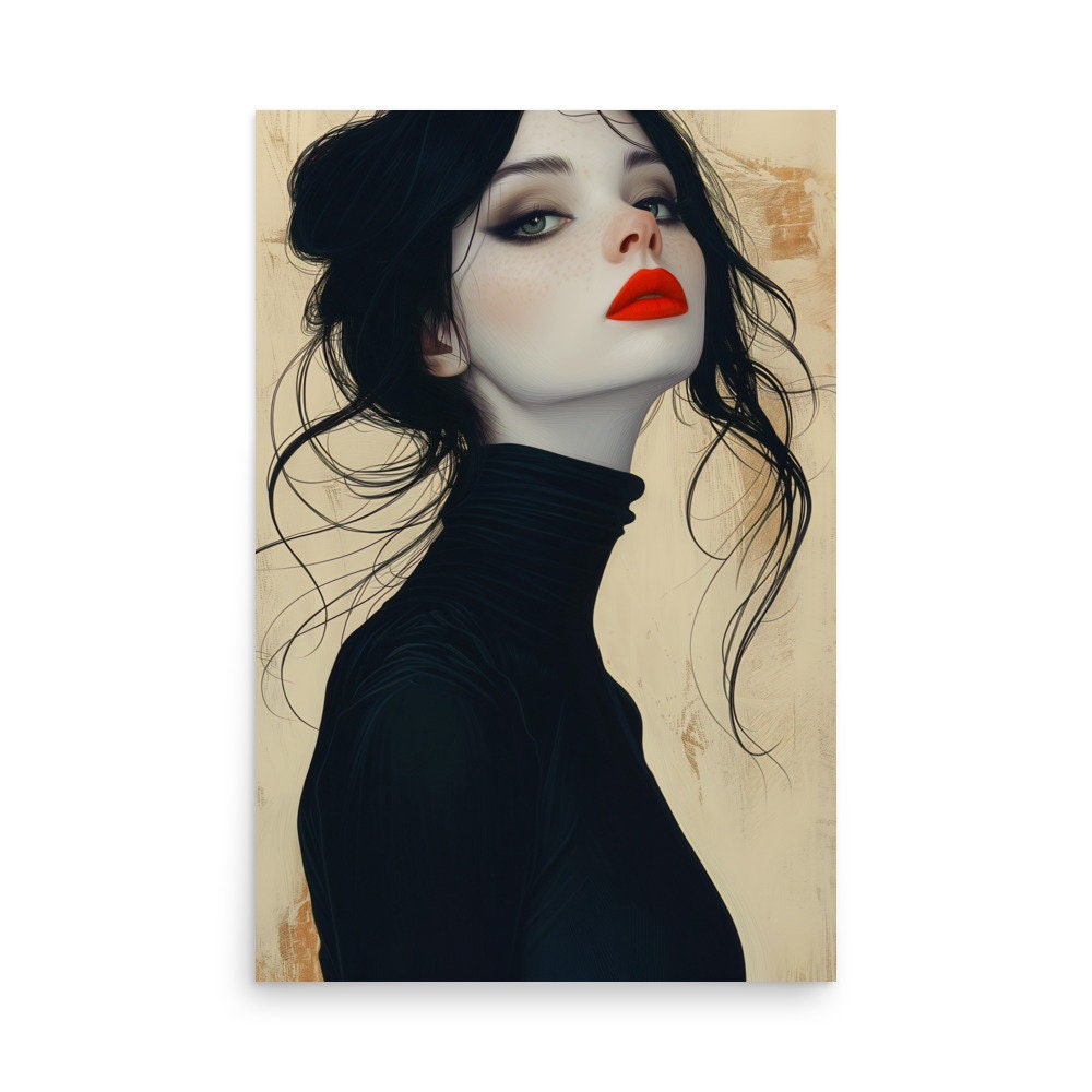 Oh, Hello Dark Academia Wall Art Print Gothic Wall Decor Femme Fatale ...