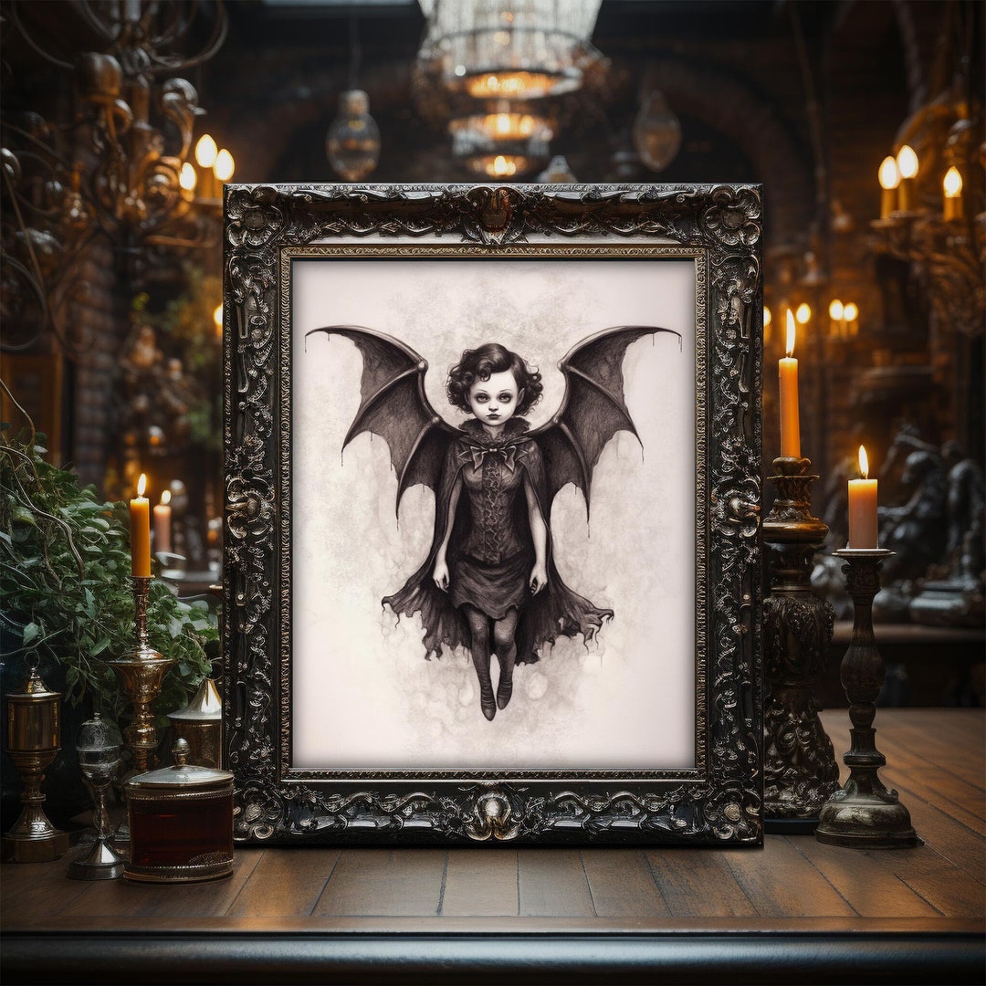 Vampyra's Thirsty | Dark Academia Wall Art Print Gothic Decor Black and ...