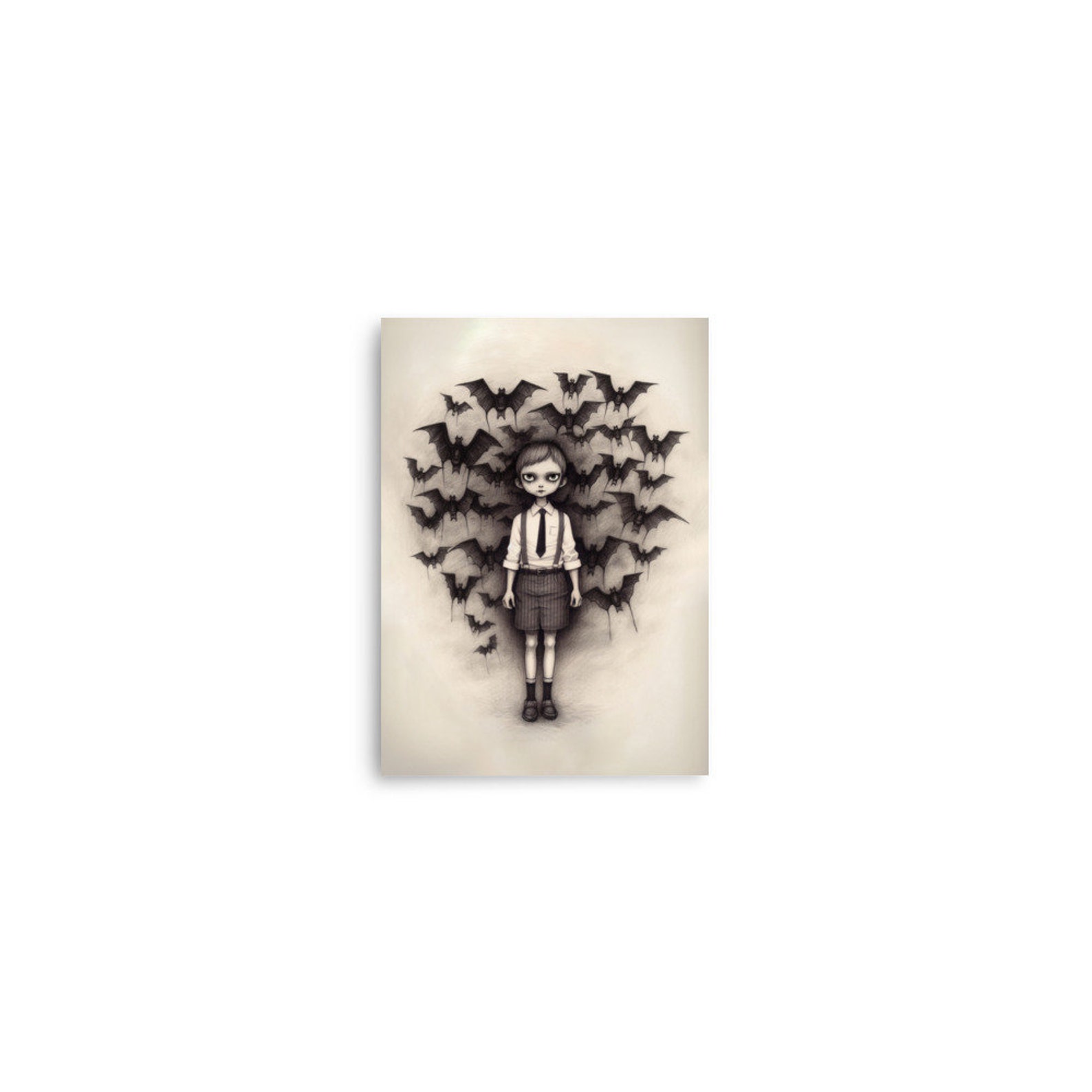 The Boy and His Bats | Dark Academia Wall Art Print Gothic Decor Dark ...