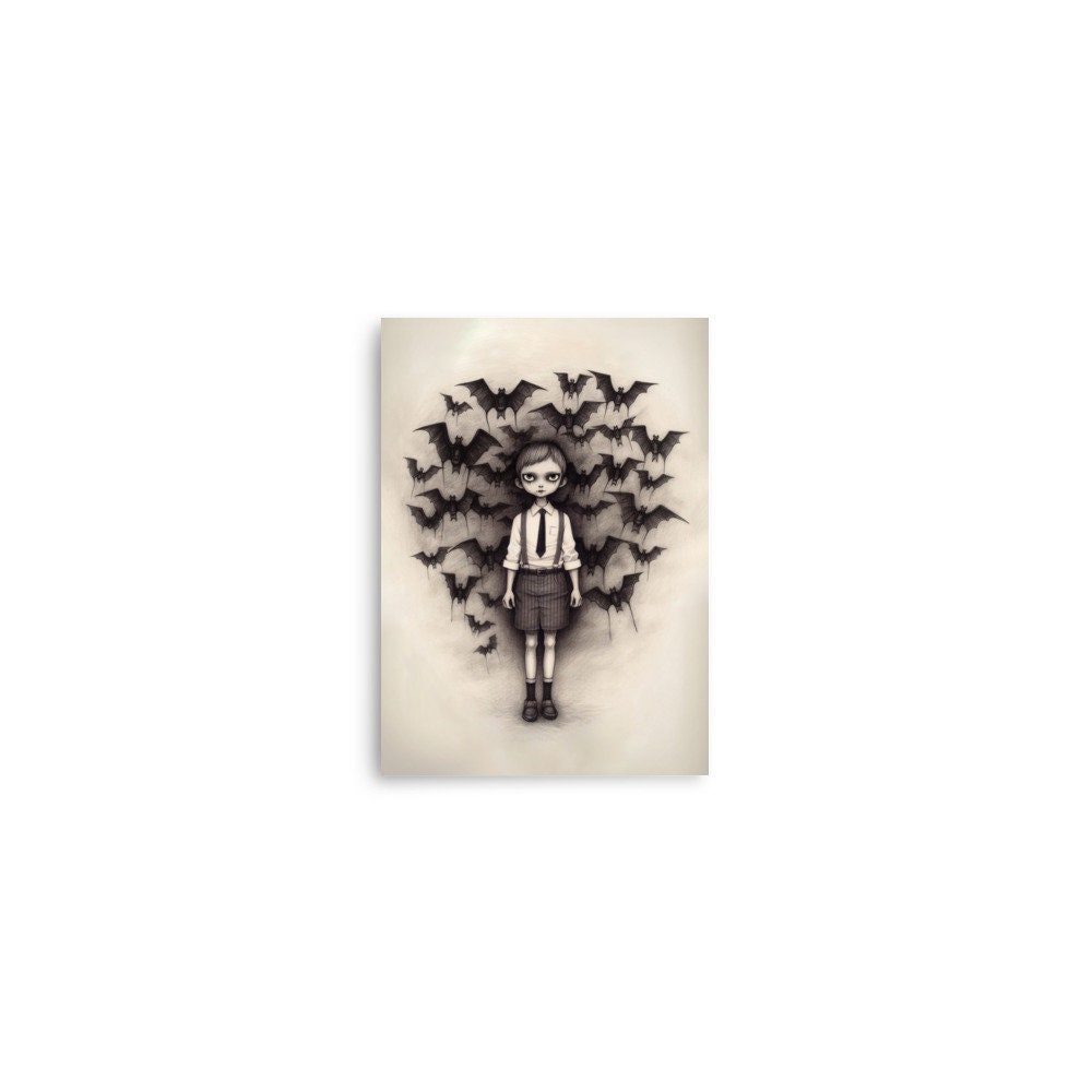 The Boy and His Bats | Dark Academia Wall Art Print Gothic Decor Dark ...