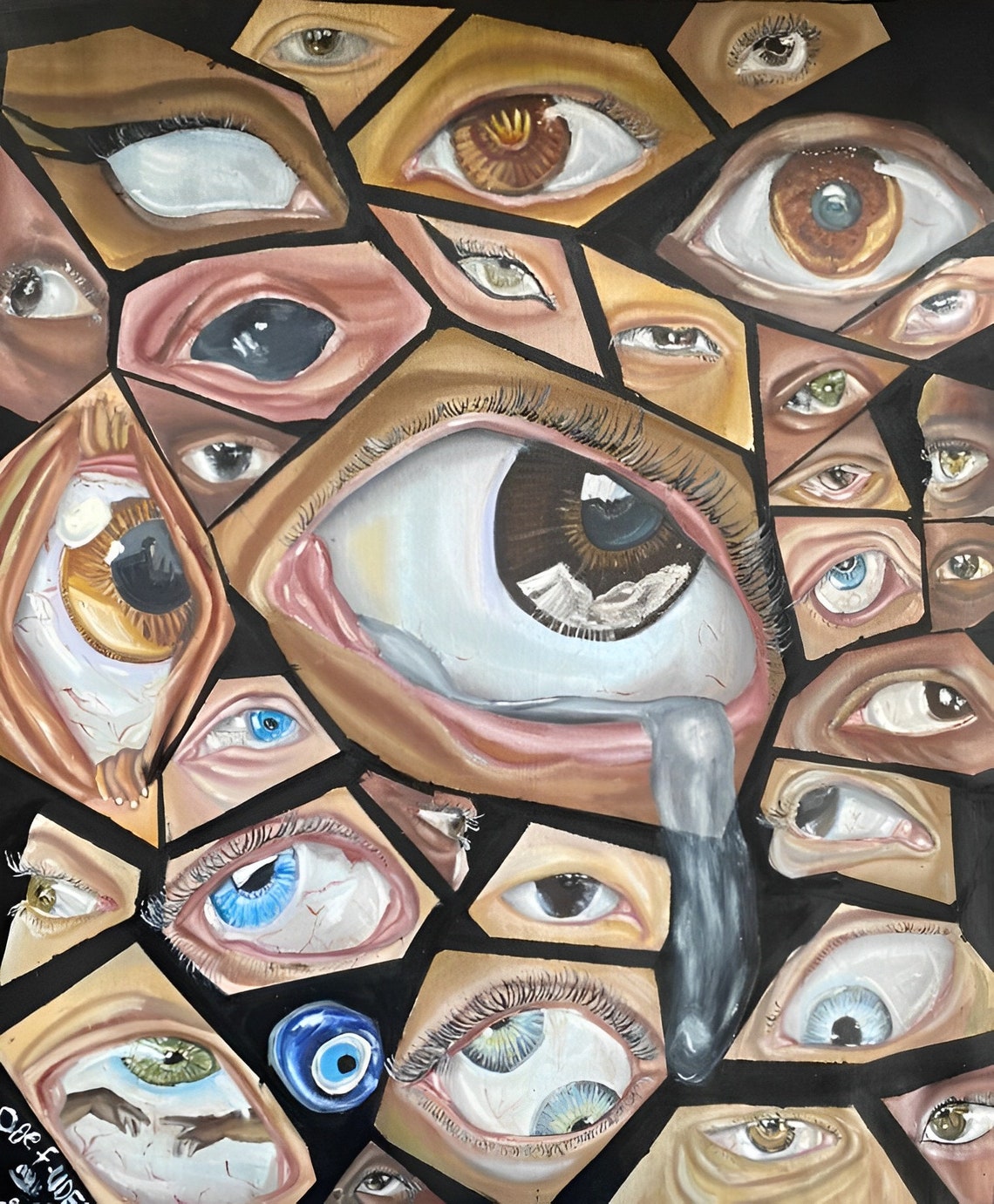 Geometric Eyes of the World - Geometric Painting - Etsy