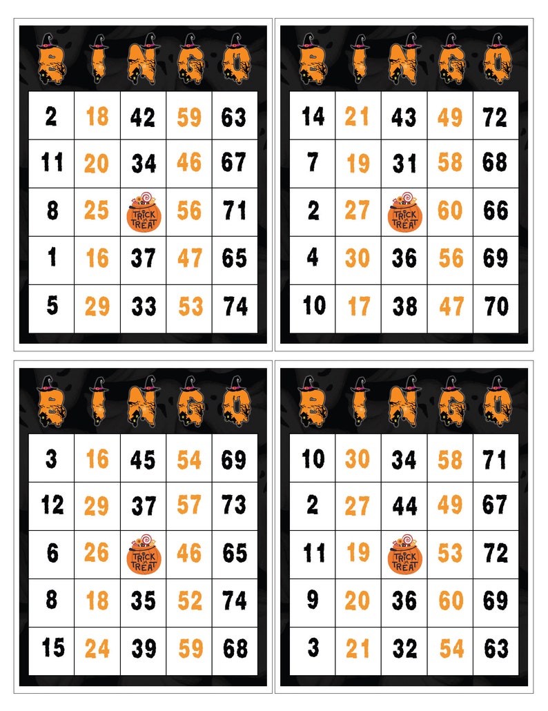Halloween Bingo Cards (300 Unique Cards) - Spooky Party Game, Perfect ...