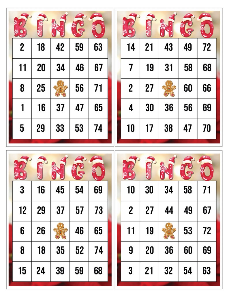 Christmas Hats Bingo Card Set – 600 Unique Red Santa Hat Designs – Perfect for Festive Parties ...