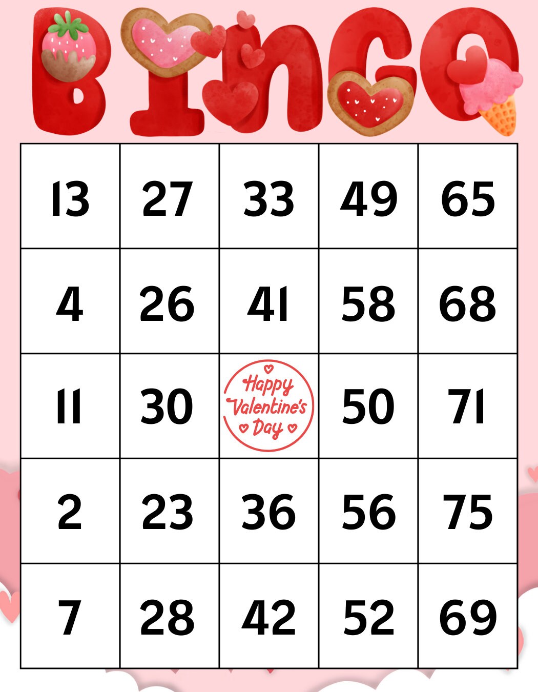 600 Valentine's Cookie Heart Bingo Cards - Sweetheart Edition - Perfect ...