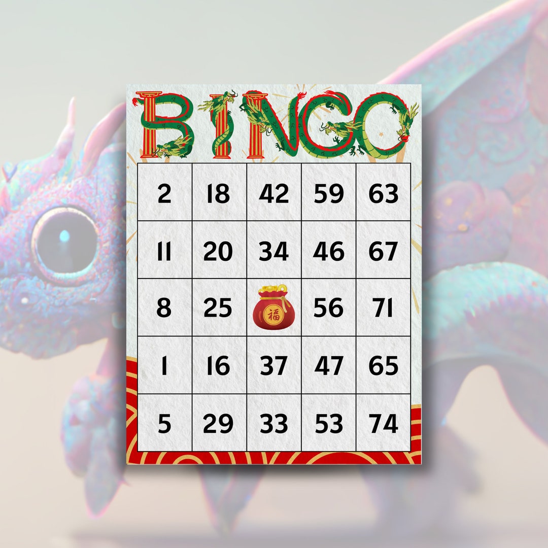 300 Chinese New Year Bingo Cards: Year of the Dragon Theme - Perfect ...