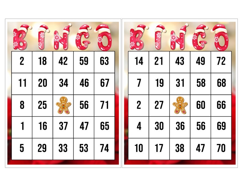 Christmas Hats Bingo Card Set – 600 Unique Red Santa Hat Designs ...