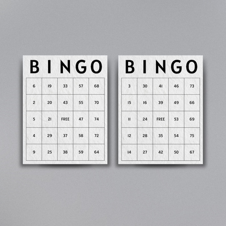 100 Plain White Bingo Cards, Digital Download, Versatile for All Events ...